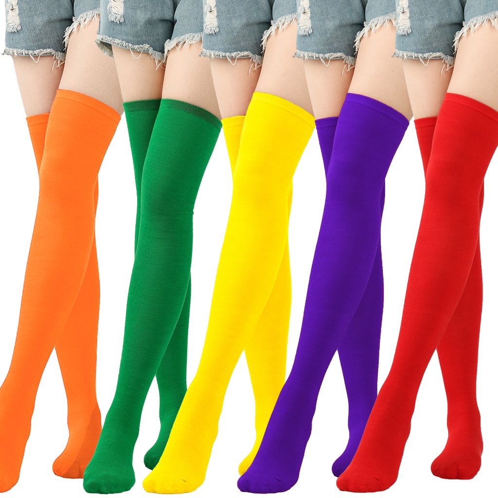 Bless U Women Thigh High Stockings,Sexy Elastic Candy Color Over The ...