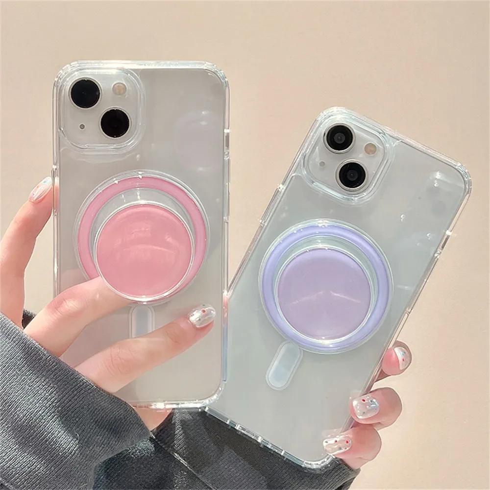 Korean Simple Solid Color Foldable For Magsafe Magnetic Phone Griptok ...