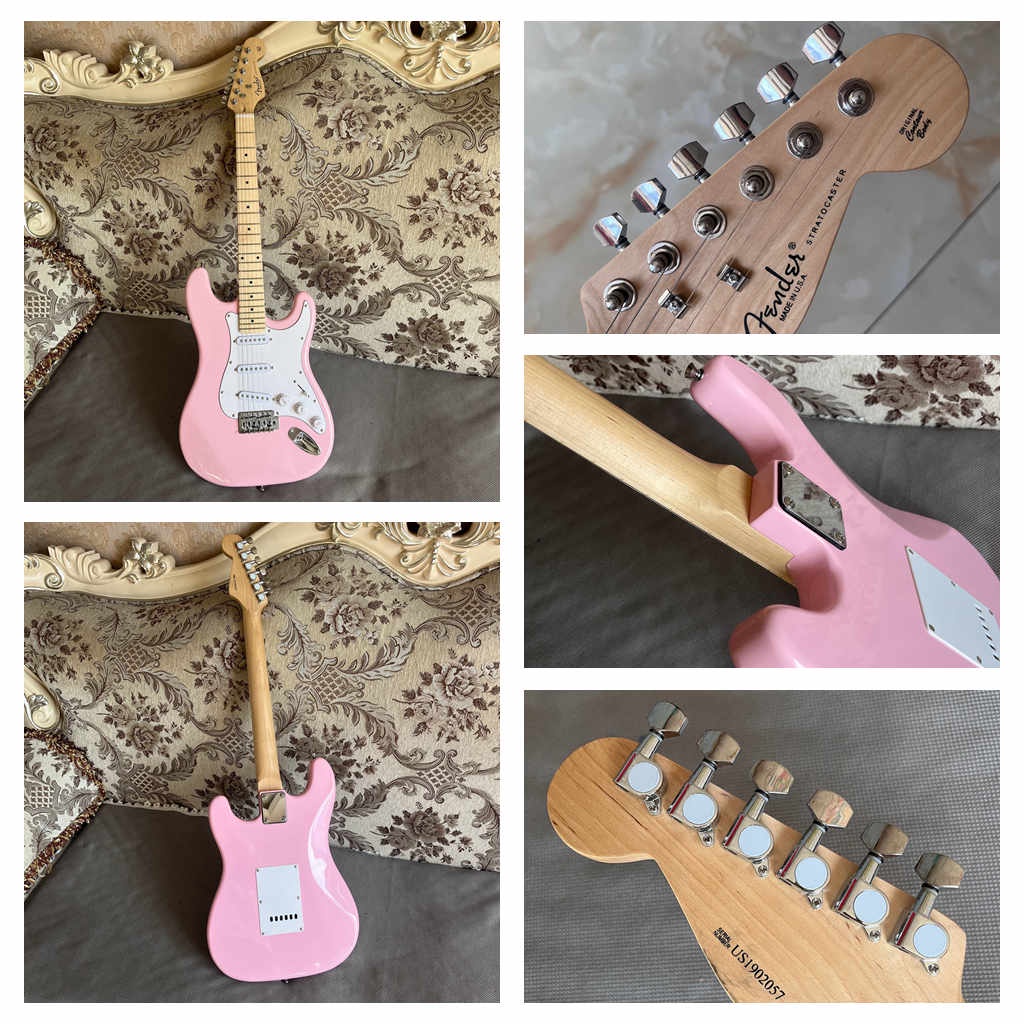 Fender Startocaster Electric Guitar Pink Body Single-Coil Pickup Multi ...