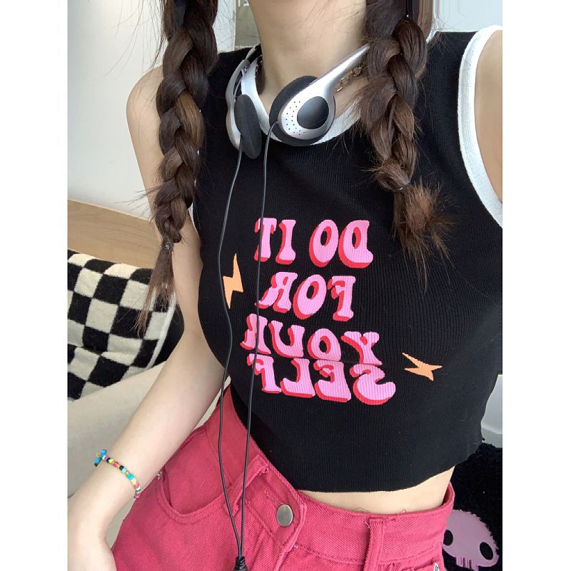 Elanie Women Clothes Korean Hot Girl Slim Short Tank Top Outer Wear ...