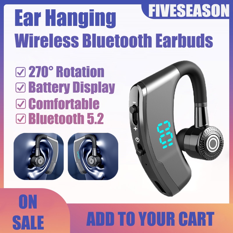 V9 TWS Business Bluetooth Headset Hands-free Wireless Headphone Driver Call Earbuds | Shopee ...
