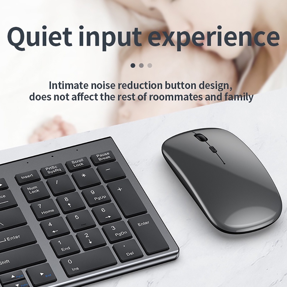 Jomaa Wireless Bluetooth Keyboard Mouse Set Three Mode Wireless