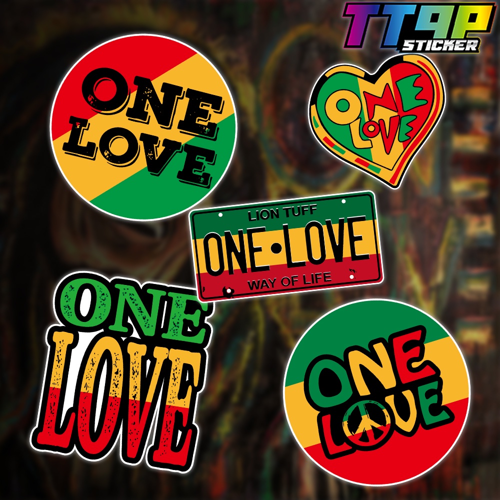 JDM Rasta Vintage ONE LOVE Reflective Motorcycle Sticker Decor Motor ...