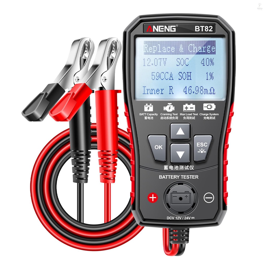 FLP ANENG BT82 Car Battery Tester, 12V 24V Car Battery Analyzer ...