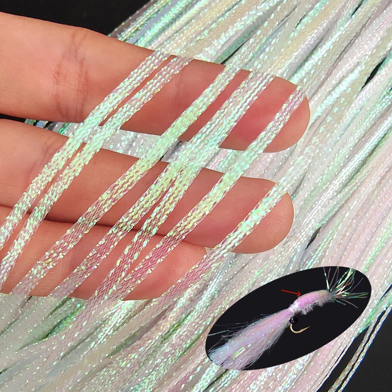 3mm 8M/bag colorful saltwater fly material UV Flurocent flat rhombus ...