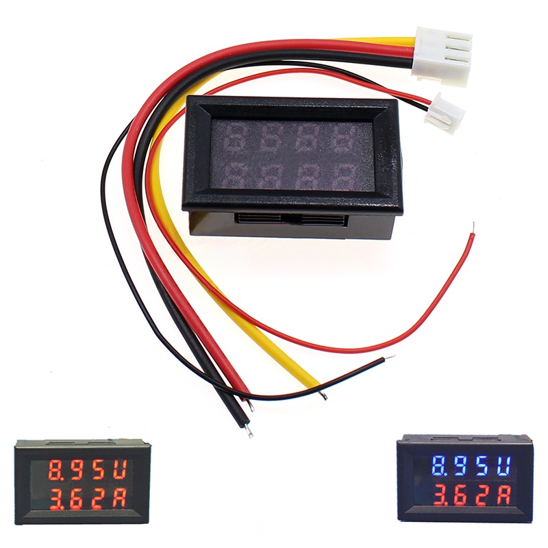 2A/5A/10A/50A/100A 0-100V LED DC Dual Display Digital Ammeter Voltmeter ...