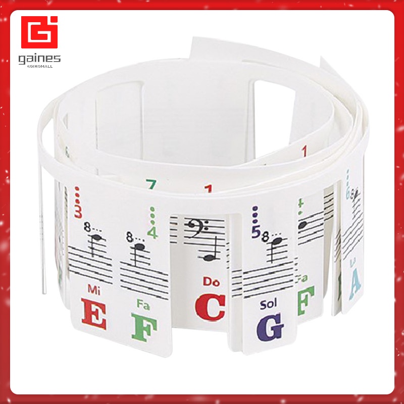 Piano Keyboard Note Strip Non Stick Piano Key Label Numbered Musical ...