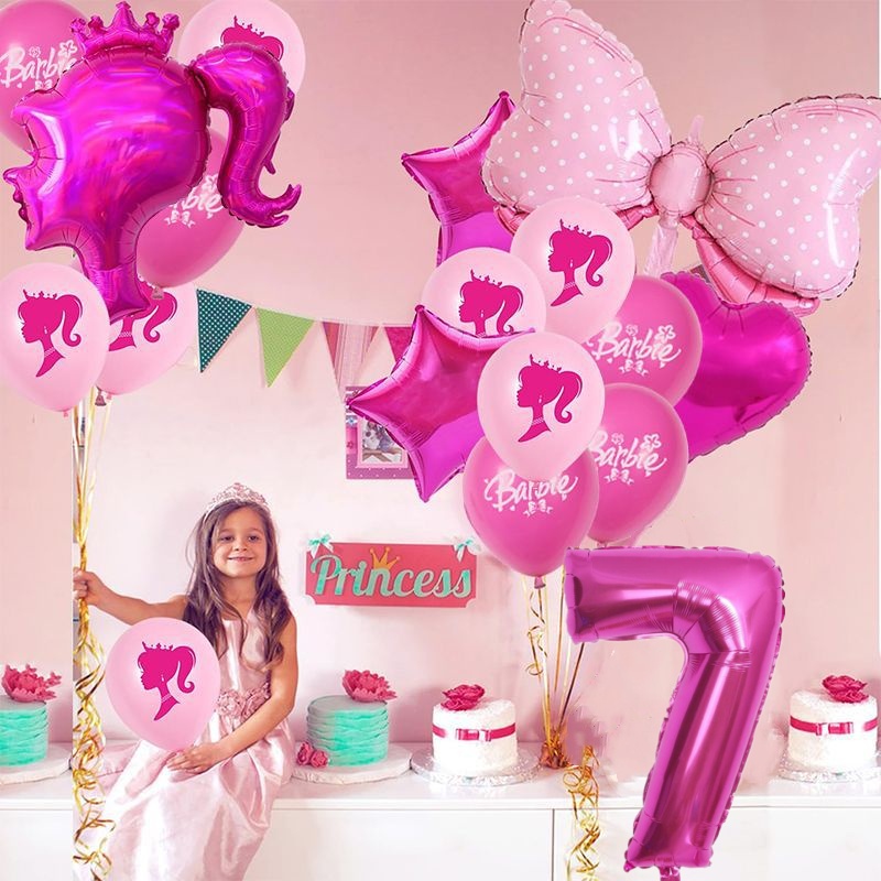 Barbie Balloons Garland Arch Kit Pink Princess Theme 1-7 year old ...