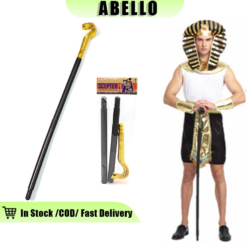 32.28in / 82cm Snake Head Scepter Egyptian Style Staff Skeleteen King ...