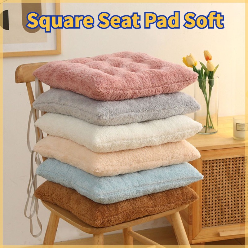 Thicken Plush Seat Pad Warm Square Seat Pad Soft Fluffy Plush Seat ...