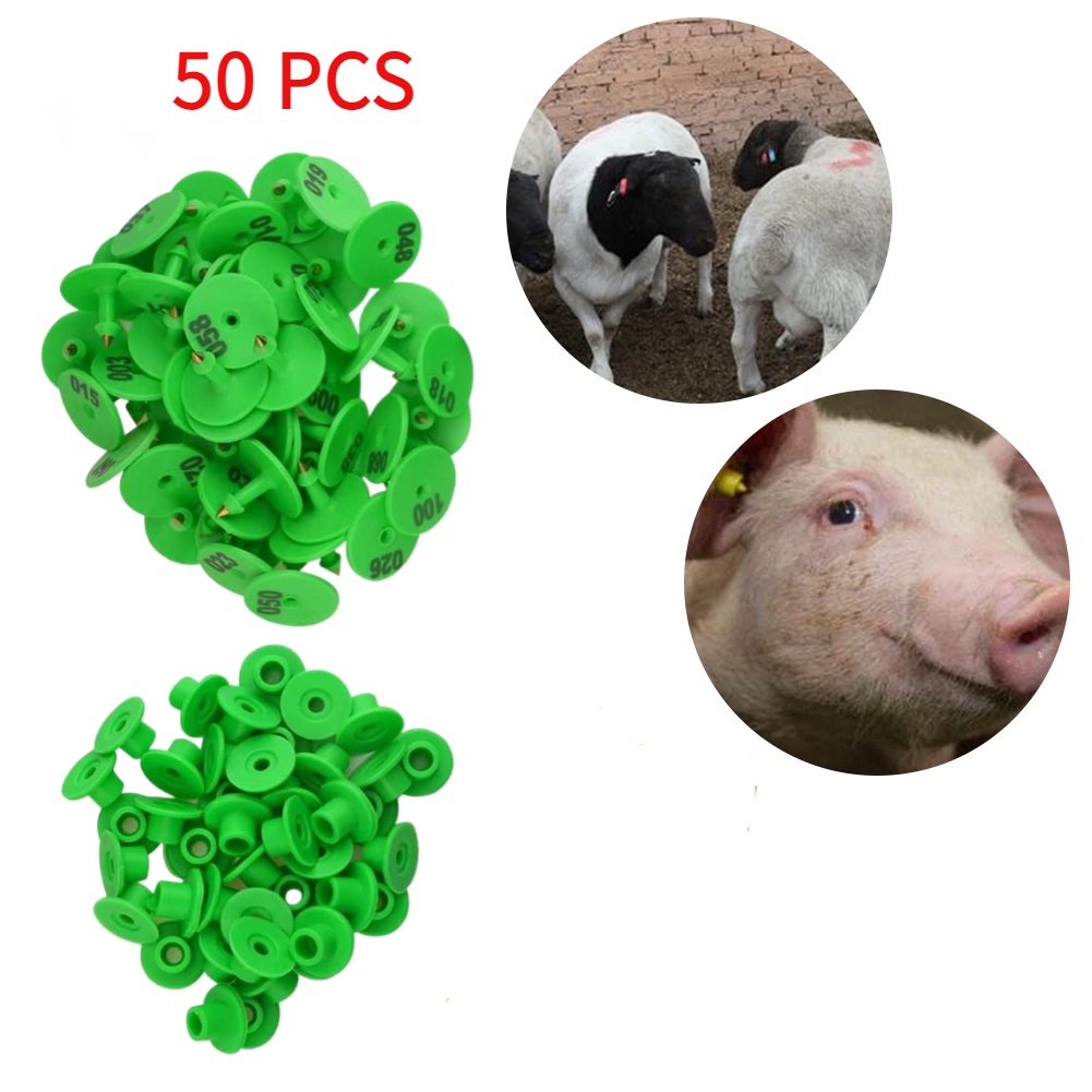 50 Sets Livestock Ear Tags Identification Tags Round Shape 1-100 ...