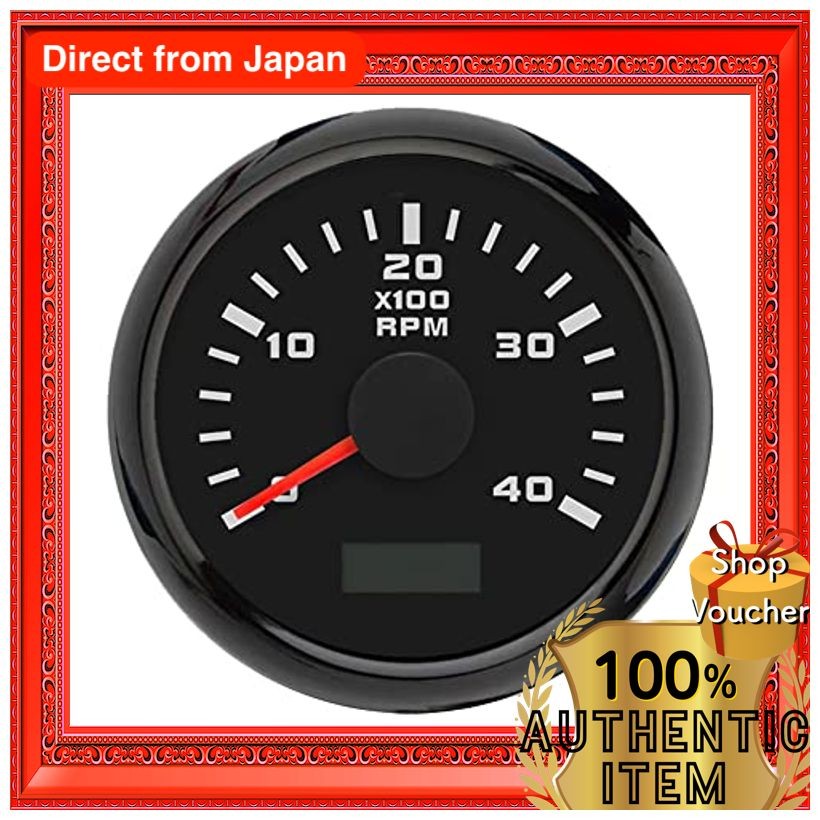 ELING 52mm Diesel Engine Tachometer Gauge with Hour Meter, 4000RPM, 12V ...