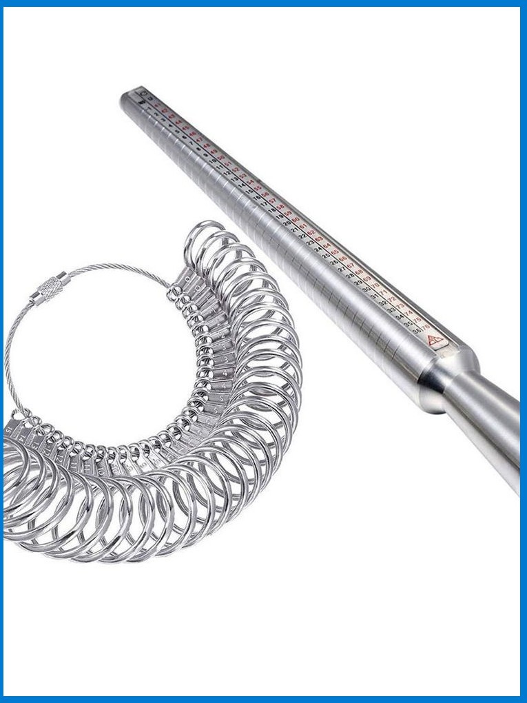 Metal Ring Sizer Set Finger Measuring Ring with Rings Mandrel Sizer ...