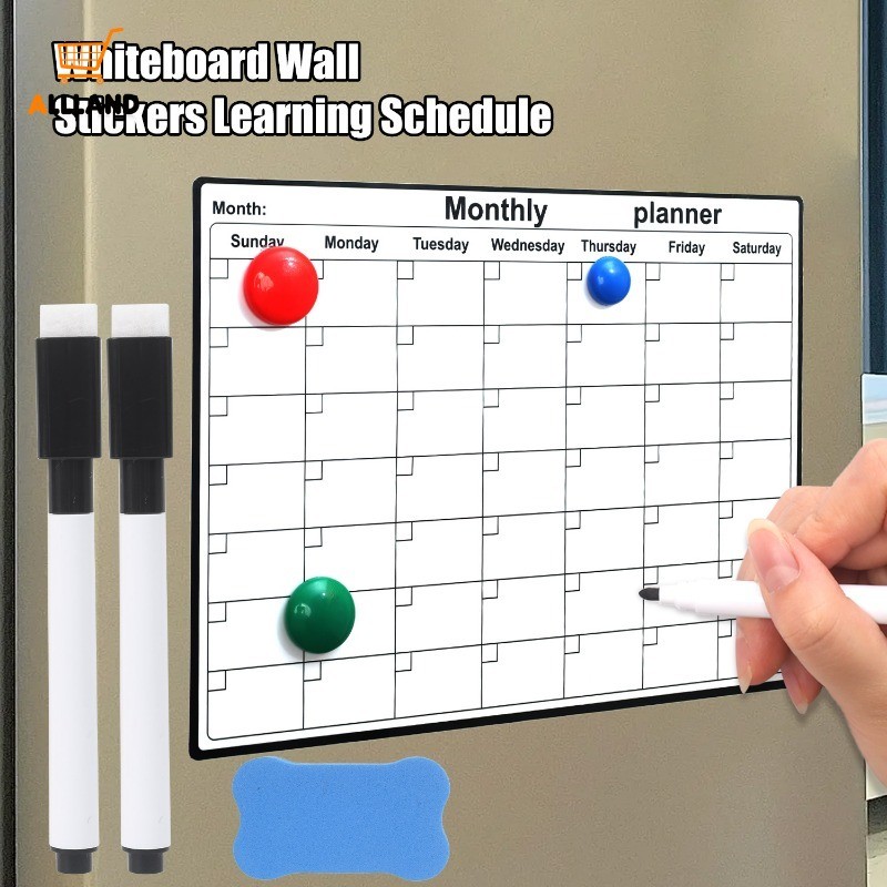 Self Adhesive Monthly Weekly Planner Calendar - Erasable Whiteboard ...