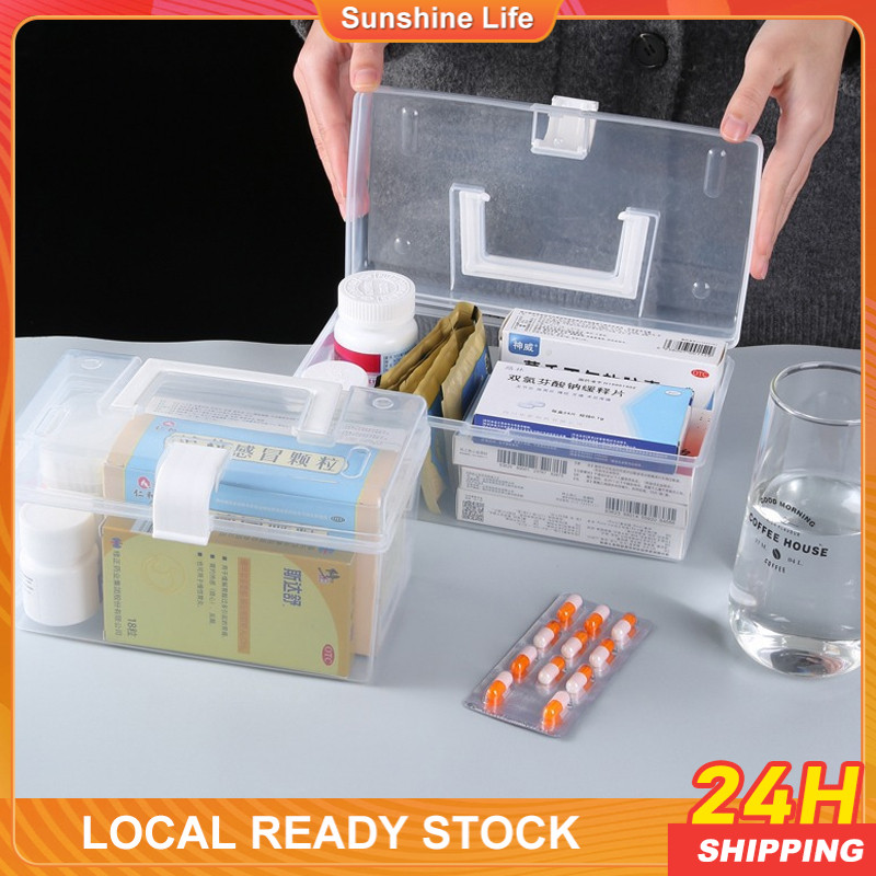Multi-function Shopware Clear Plastic Medicine Storage Box First Aid ...