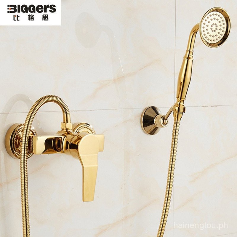 Biggers gold color bathroom shower set shower faucet set with shower ...