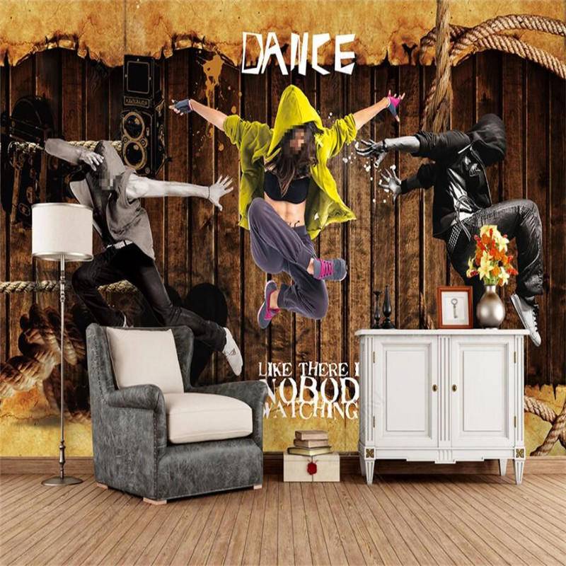 Custom 3d Hip-hop Dance Graffiti Background Pattern Mural Wallpaper For ...