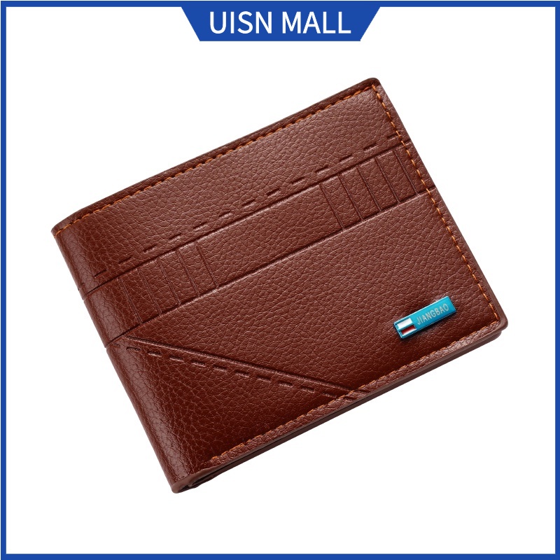 UISN #L39 Men Fashion Embossed Plaid Wallet PU Leather Short Wallet Men ...