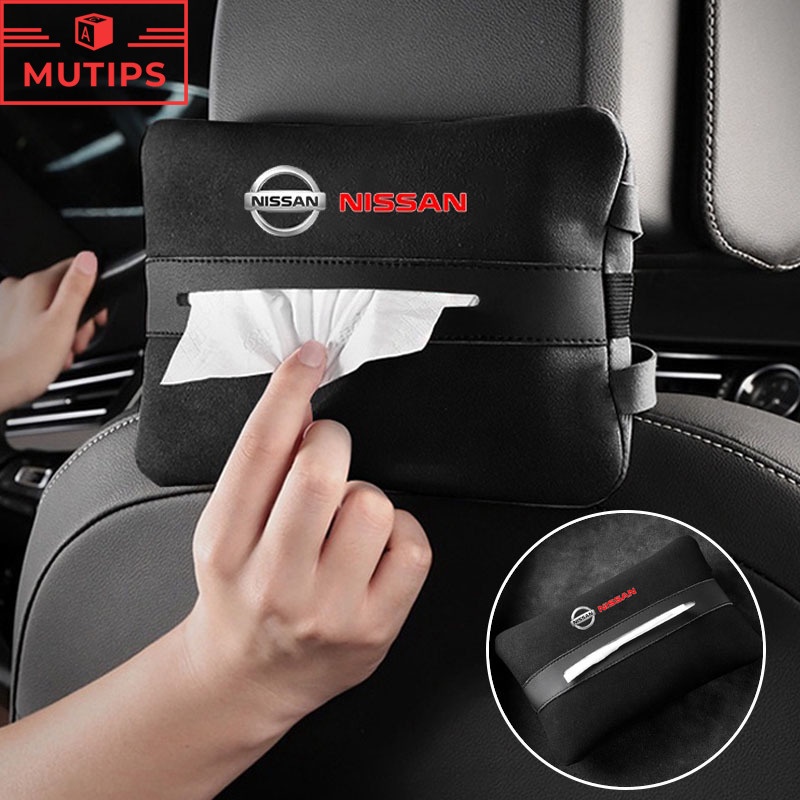 Nissan Car Suede Storage Bag Seat Backrest Tissue Box Auto Interior ...