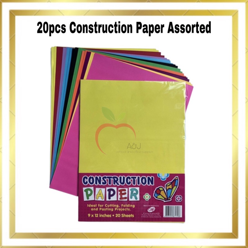 Construction Paper 20pcs/pack assorted colors | CPM | Shopee Philippines