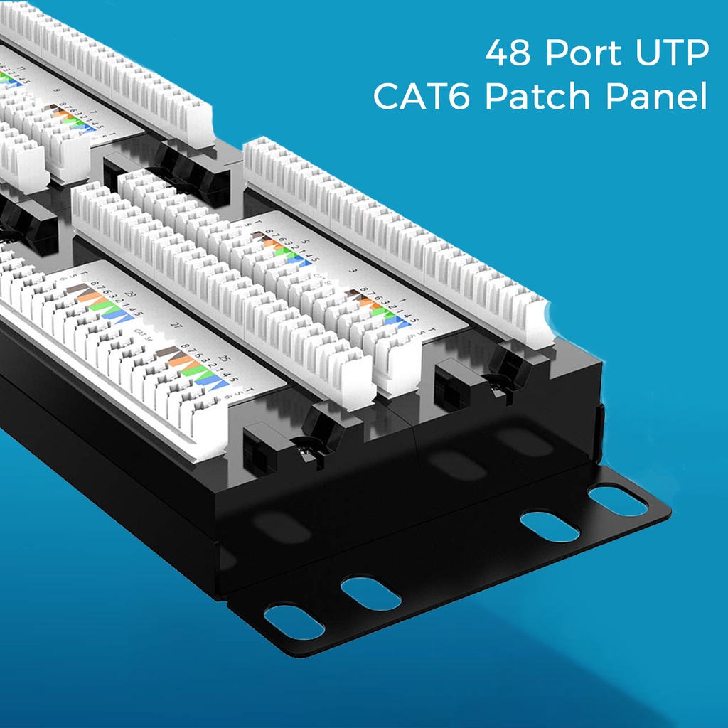 ZoeRax Patch Panel 48 Port Cat6 10G Support, Network Patch Panel UTP 19 ...