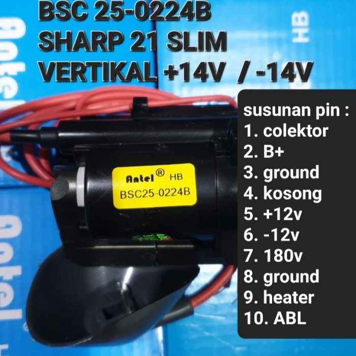 Playback flyback tv sharp flat SLIM 21 BSC25-0232k 0232 0224b 32601 ...
