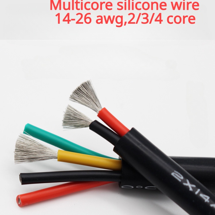 2Meters/1Meter Super Soft Silicone Flexible Copper Wire Multicore 14awg ...