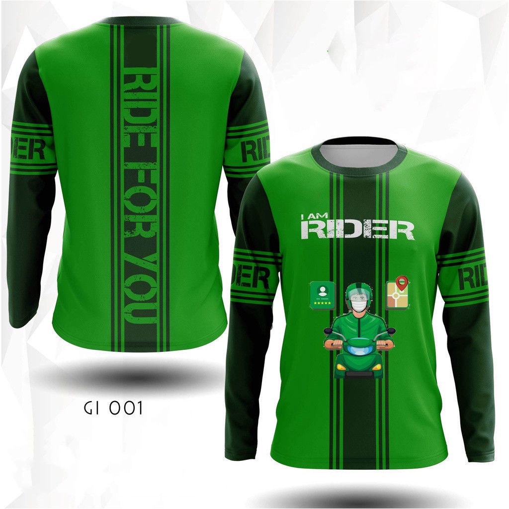 2023 product tshirt new grab food rider 3d print t-shirt lengan panjang ...