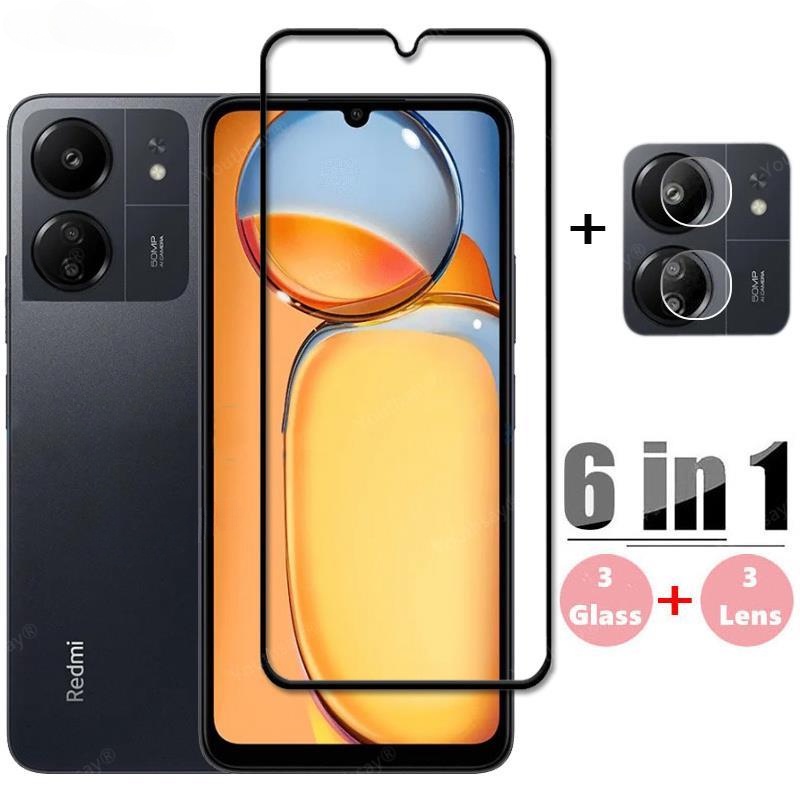 Full Cover Glass For Redmi 13C 12C 13 10C A1 A2 + 4G 2022 Tempered ...