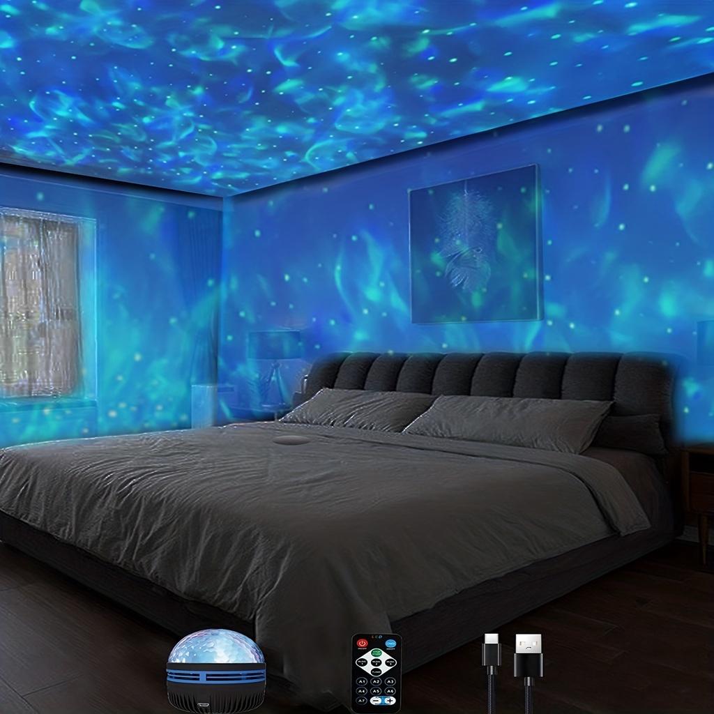 Star Projector 7 Ocean Wave Patterns Water Light Projector for Bedroom ...