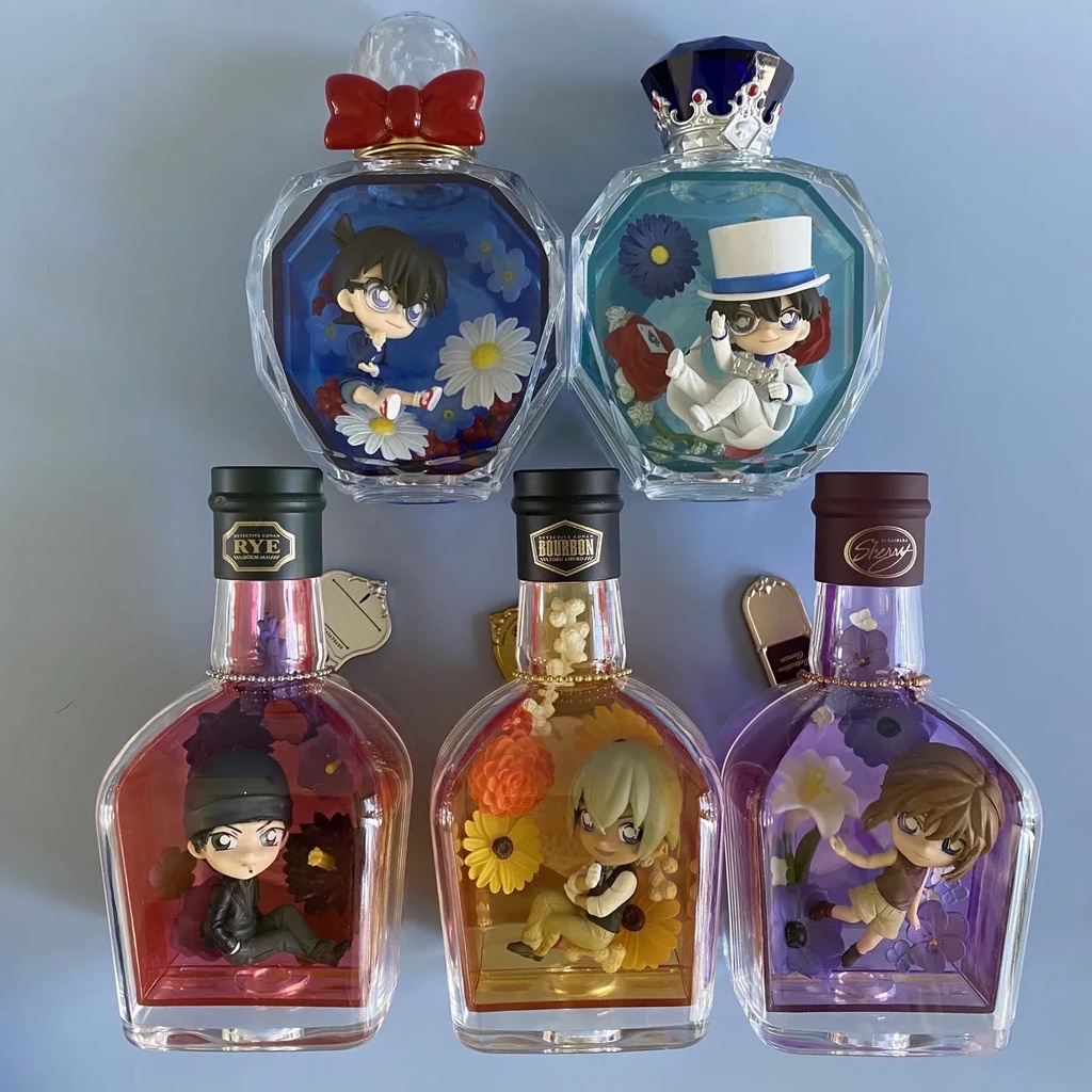 5-Piece Detective Conan Chibi Figurine Perfume Bottles Conan Amuro ...