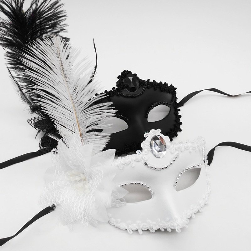 Venice Masquerade Princess Mask Female Half Face Party Side Flower ...