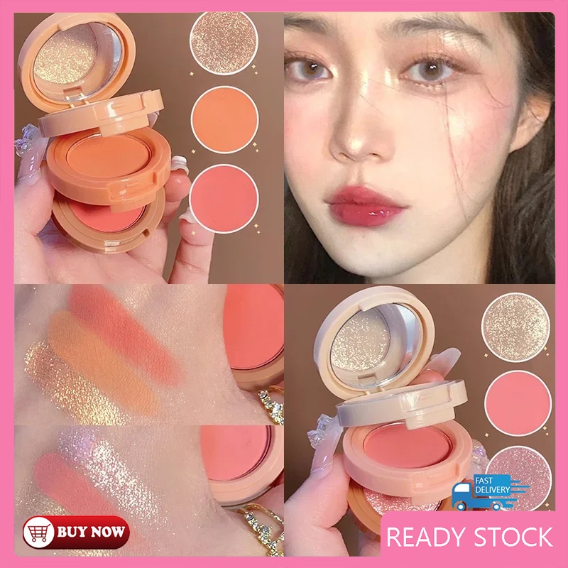 3In1 Matte Highlighter Blush Palette Shiny Eyeshadow Face Makeup ...