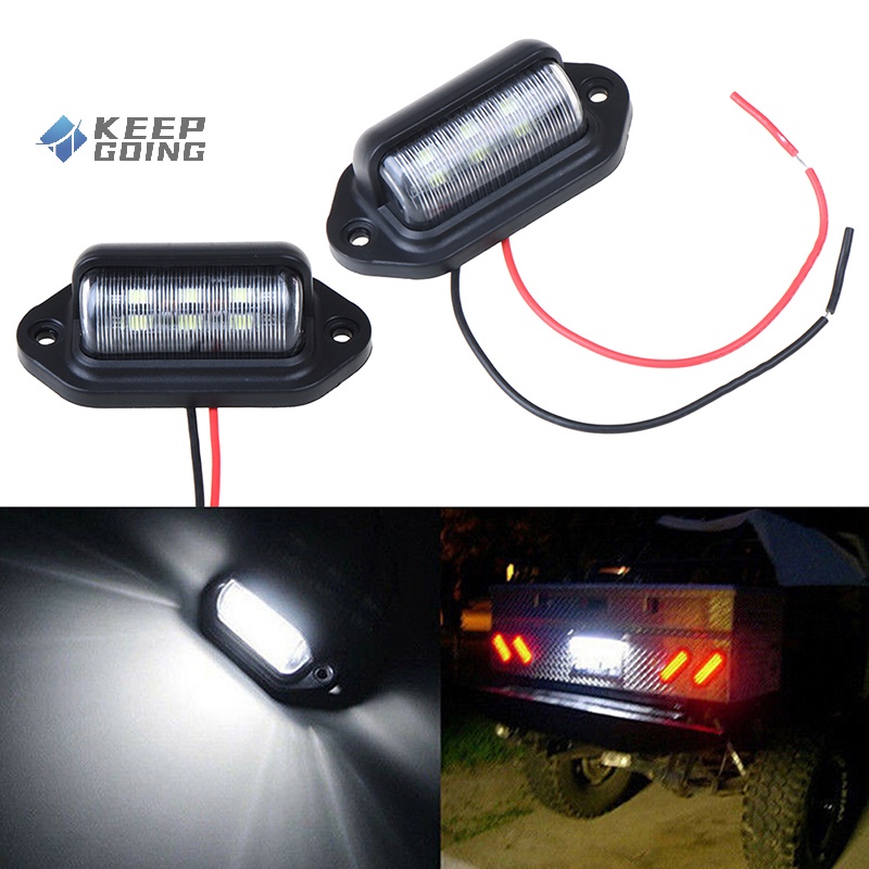 Keep Going＞ 1Pc Waterproof 6 LED 12V License Plate Light Car Boat Truck ...