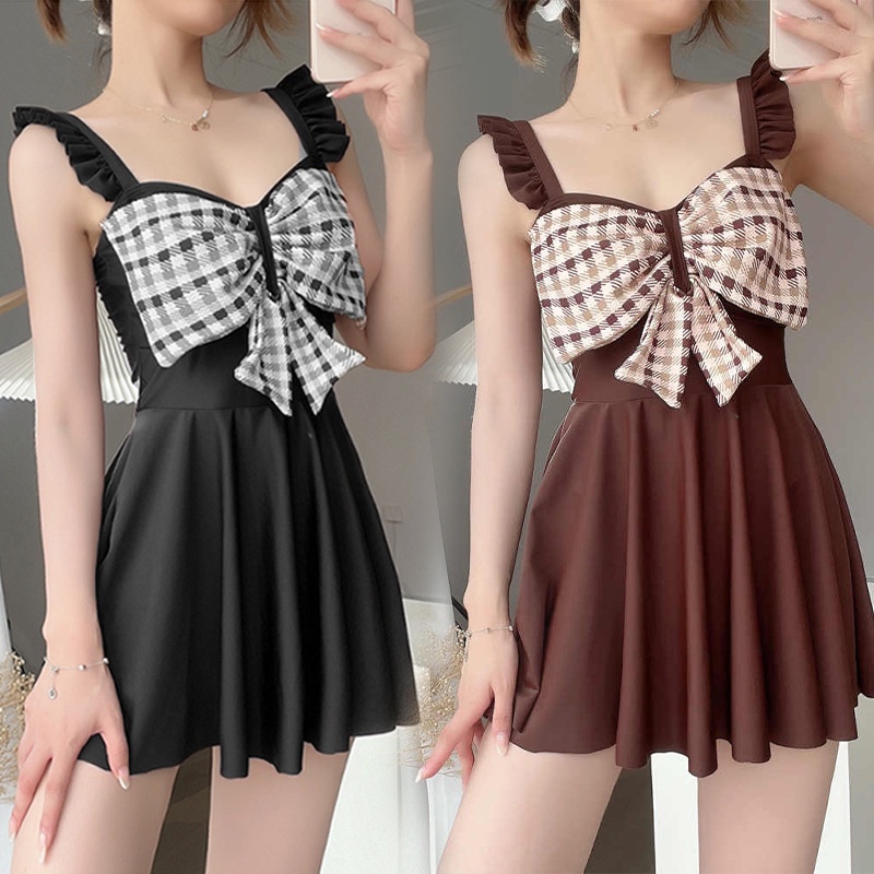 2024 Summer new swimwear swimsuit Korean conservative One-Piece Strap ...