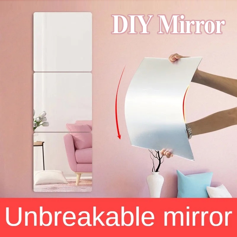 20*20/30*30cm Acrylic Soft Non-glass Mirror Sticker/Unbreakable Wall ...