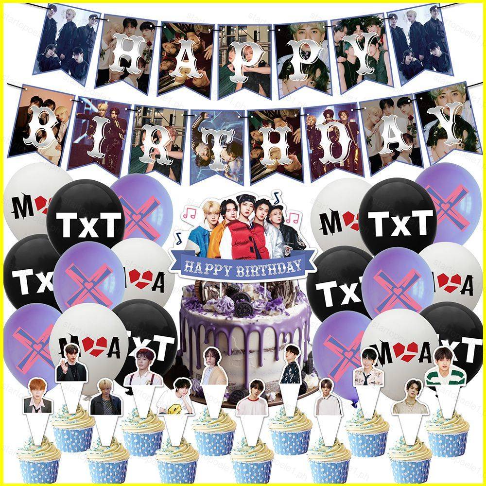 YYDS Tomorrow X Together TXT theme birthday party decorations banner cake topper balloons set ...