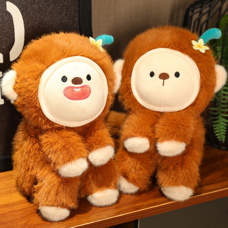 Funny Change Face&Flip Expression Monkey Doll Soft Stuffed Animal ...