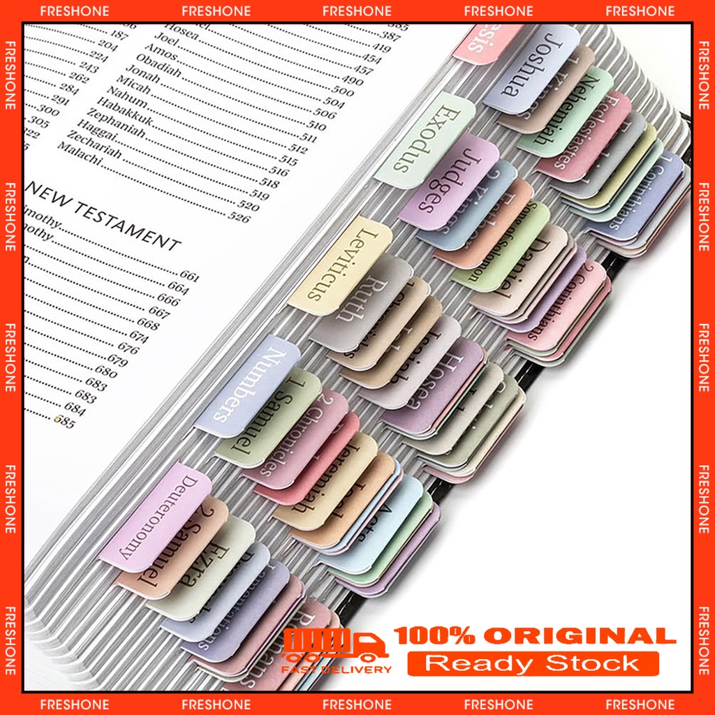 5 Sheets Bible Tab Large Letter Print PVC Self-adhesive Bible Sticky ...