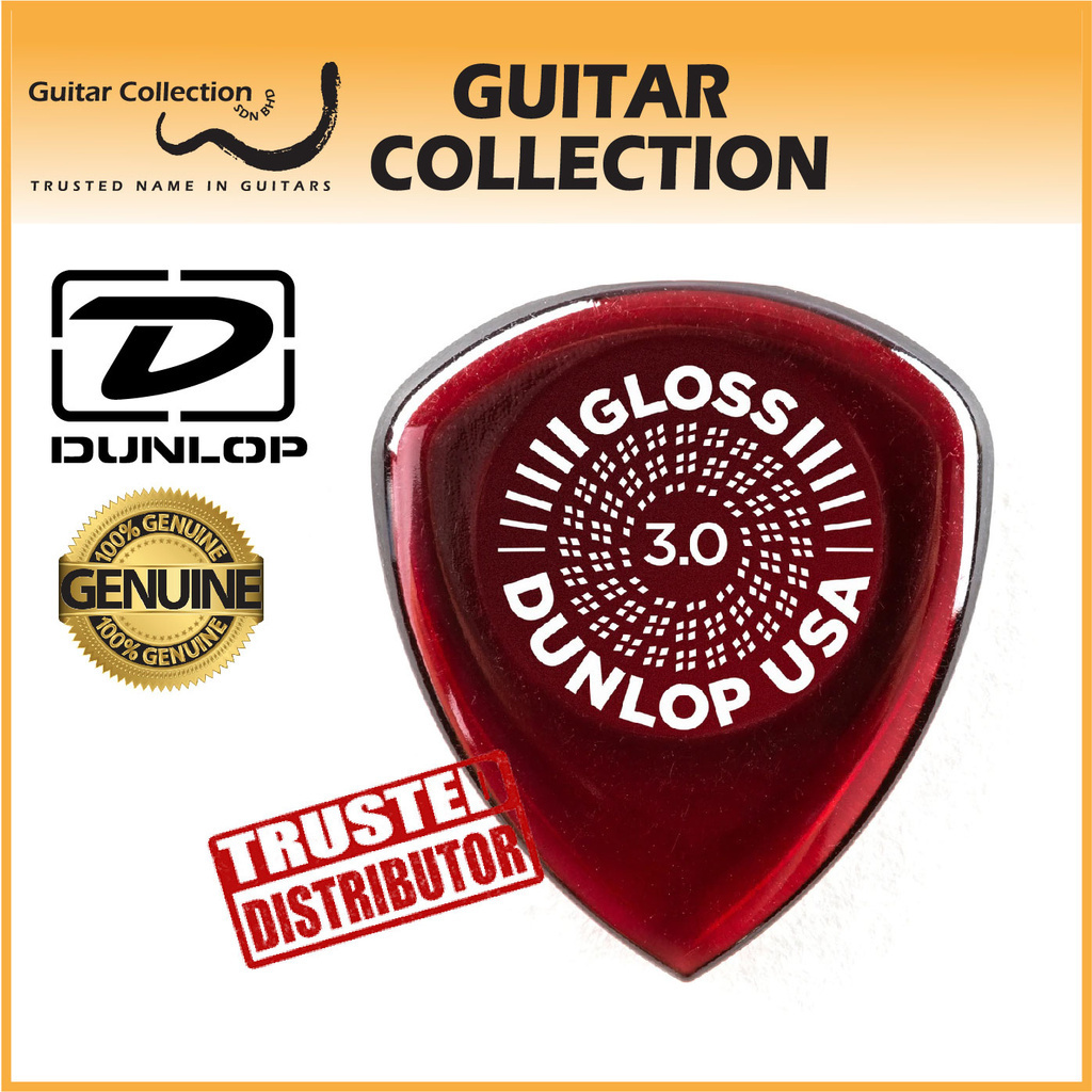 Jim Dunlop 550P300 Flow Gloss Guitar Picks 3.00mm (3 pcs/pack) | Shopee ...