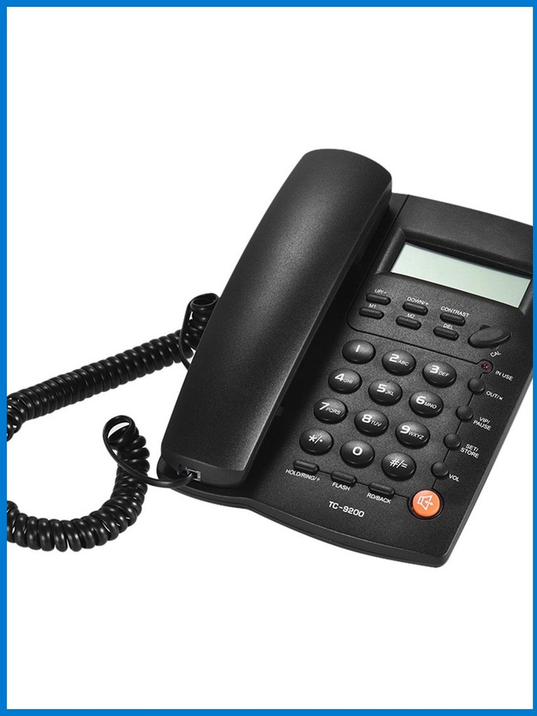 Desktop Corded Telephone Phone with LCD Display Caller ID Volume Adjustable Calculator Alarm ...