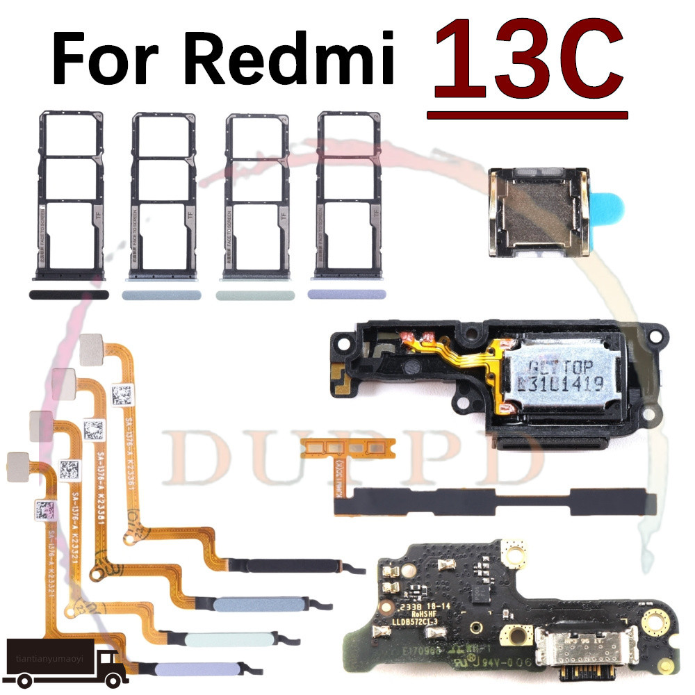 LoudSpeaker Earpiece Speaker Charging Port Board For Xiaomi Redmi 13C ...