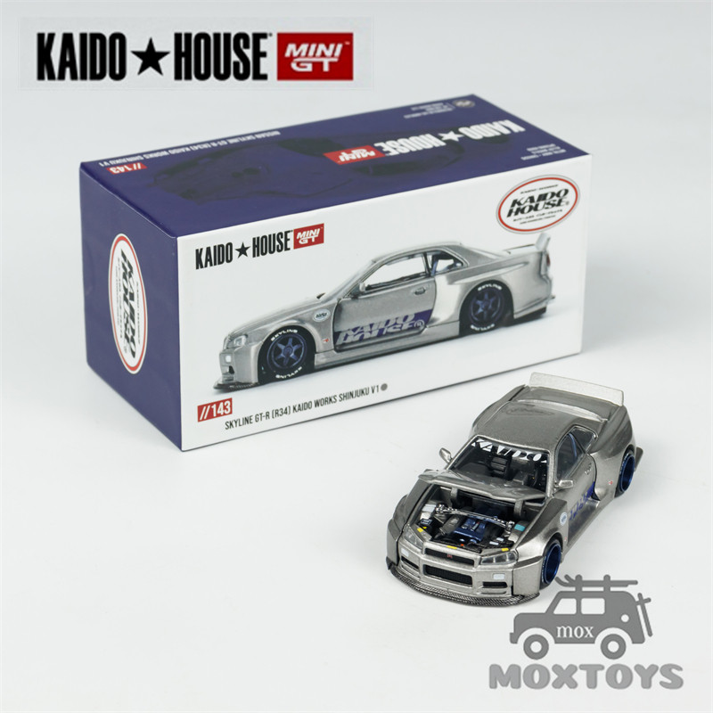 Kaido House x MINI GT 1:64 Skyline GT-R (R34) Kaido Works SHINJUKU V1 ...