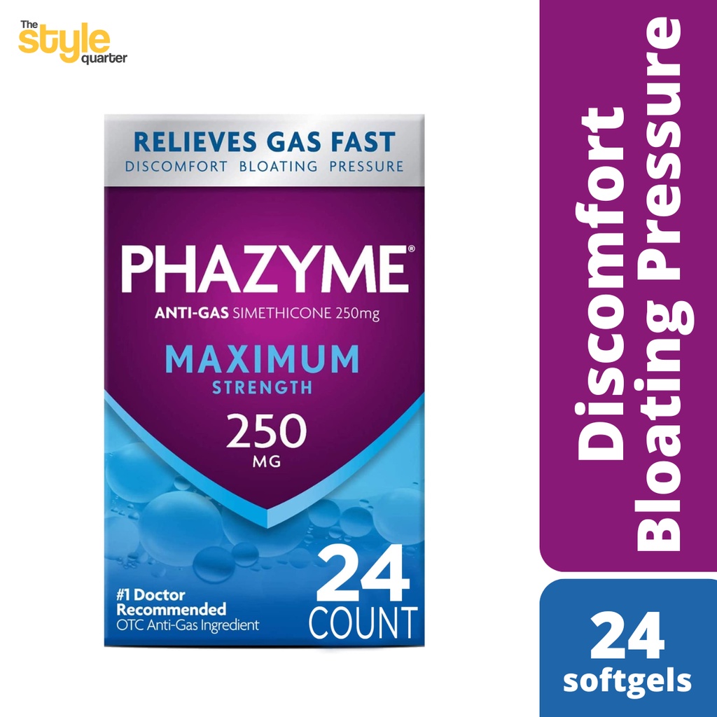 Phazyme Maximum Strength 250 mg, Good For Discomfort, Bloating, Anti ...