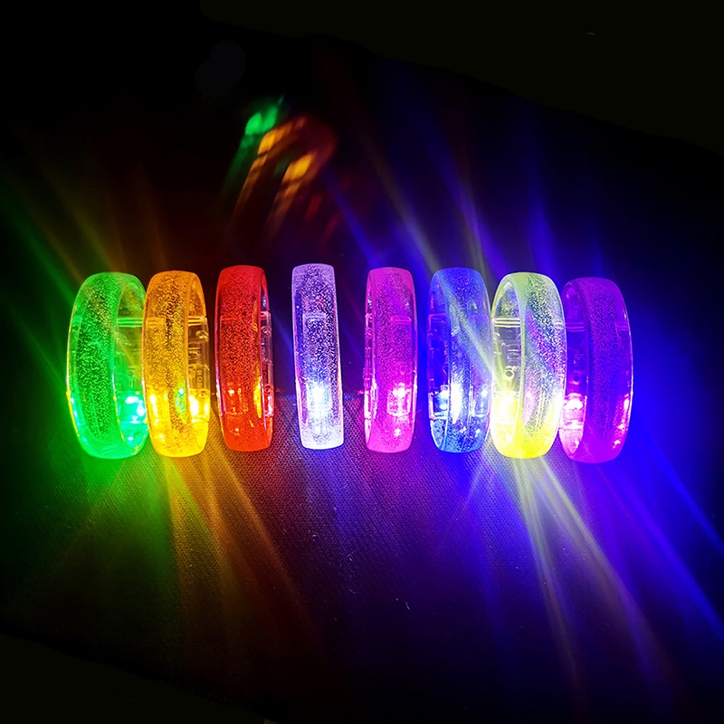 TBPH LED Glowing Bracelet 7 Color Light Bubble Flashing Wristband ...