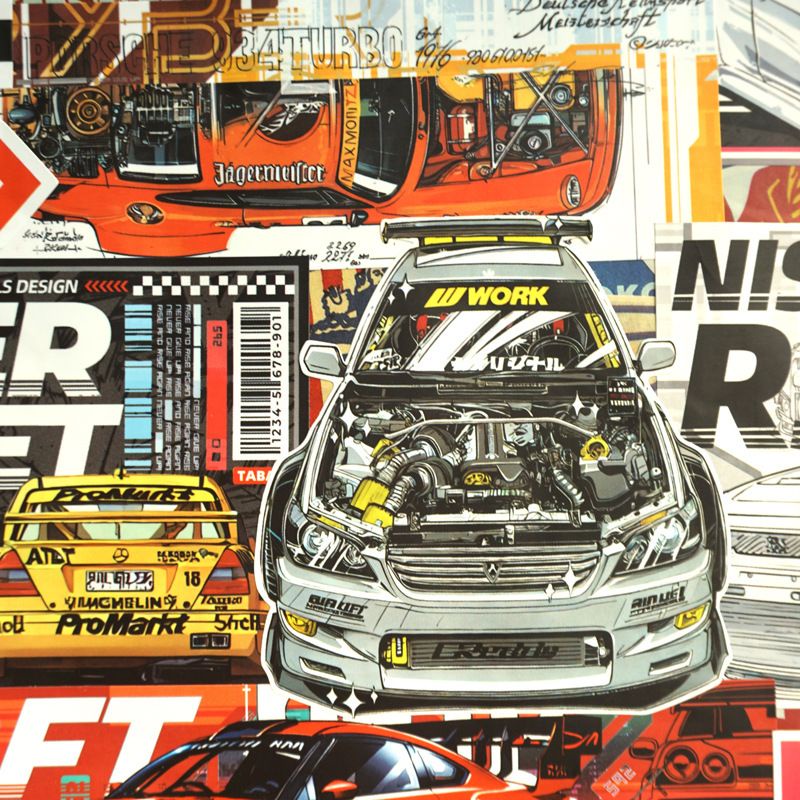 24 Pieces Stickers for Notebook of Trendy Anime Rally Race Car and JDM ...