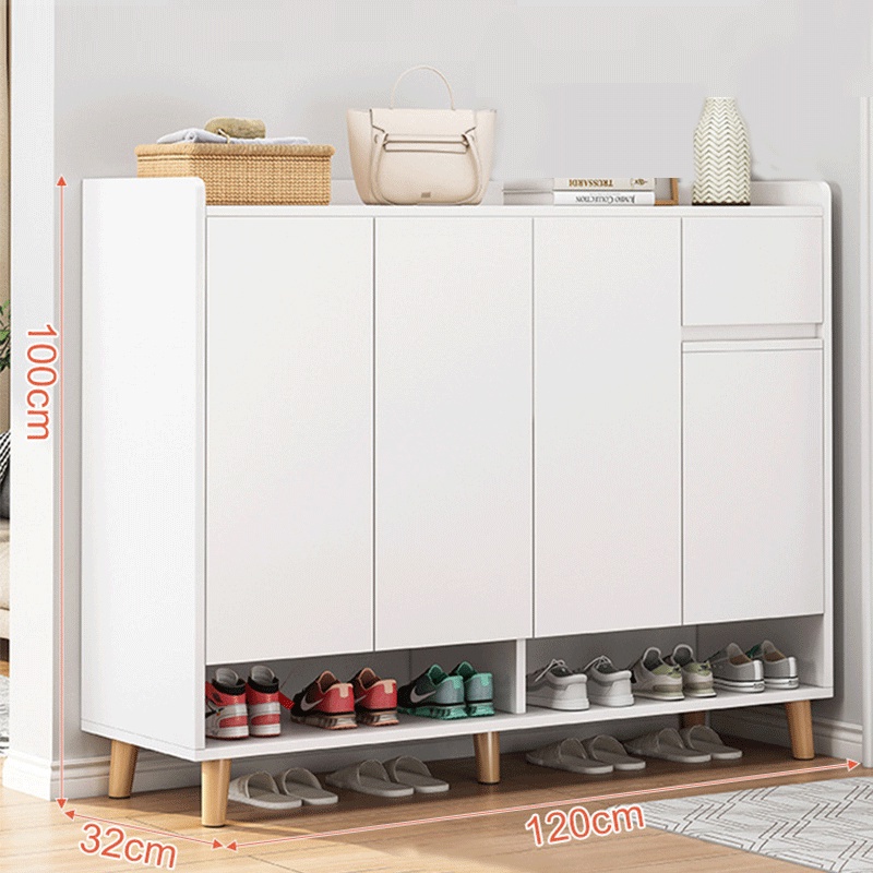 SWEETHOME-Wooden shoe rack cabinet high-capacity organizer wood with ...