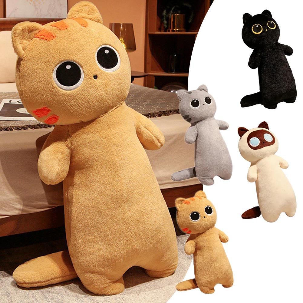 Cartoon Cat Doll Cute Plushie Plush Soft Cat Animal Black Stuffed ...