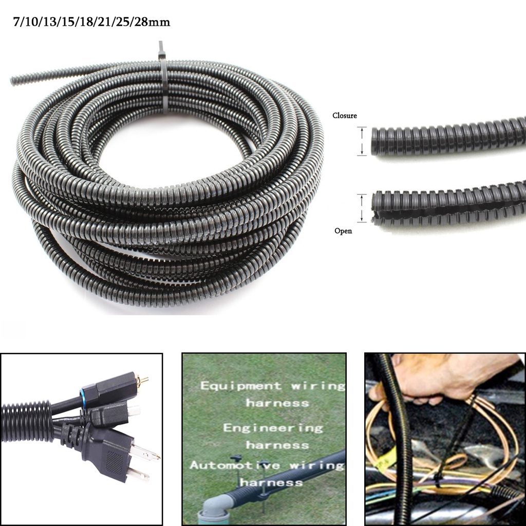 3 Meters Cable Flexible Conduit / Sleeving Split & Unsplit Loom Harness ...