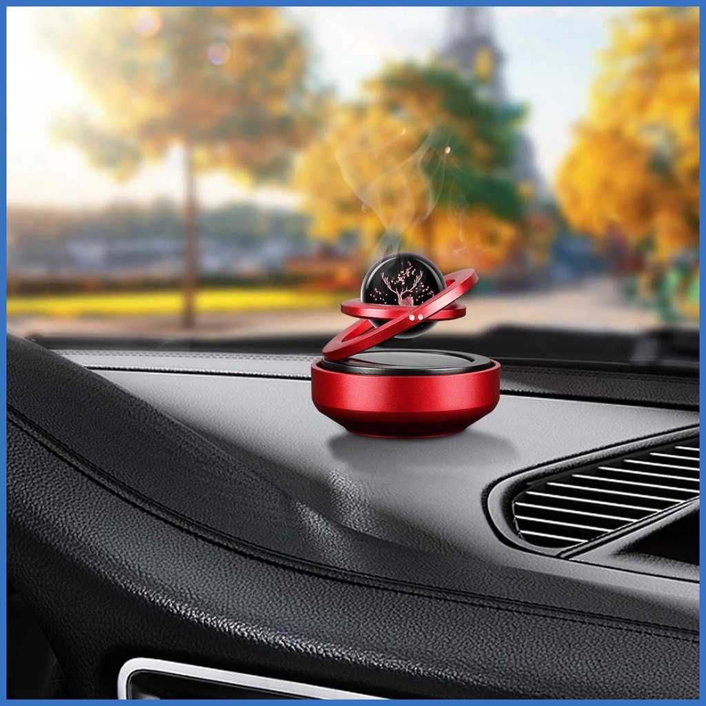 Car Solar Rotating Air Freshener Car Double Ring Air Freshener Solar ...